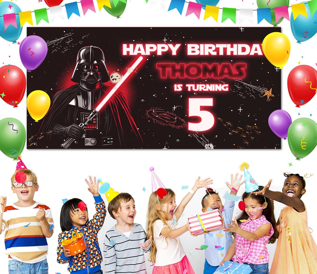 Star Wars Birthday Birthday Backdop, Kids Party Banner, Star Wars Party ...