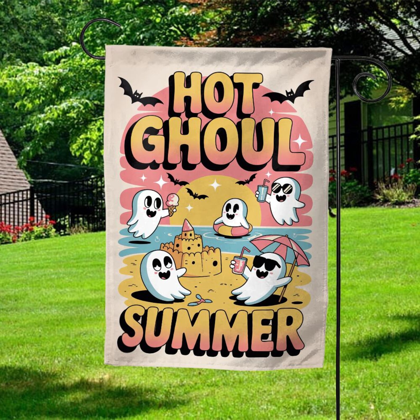 Cute Creepy Garden Flags, Hot Ghoul Summer Garden Flag, Funny Yard Flag ...