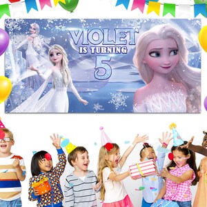 Frozen Birthday Banner, Elsa Banner, Elsa Personalized Banner, Frozen ...
