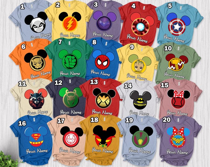 Disney Marvel Superhero Shirt, Avengers Mickey Ears Shirt, Marvel Group ...