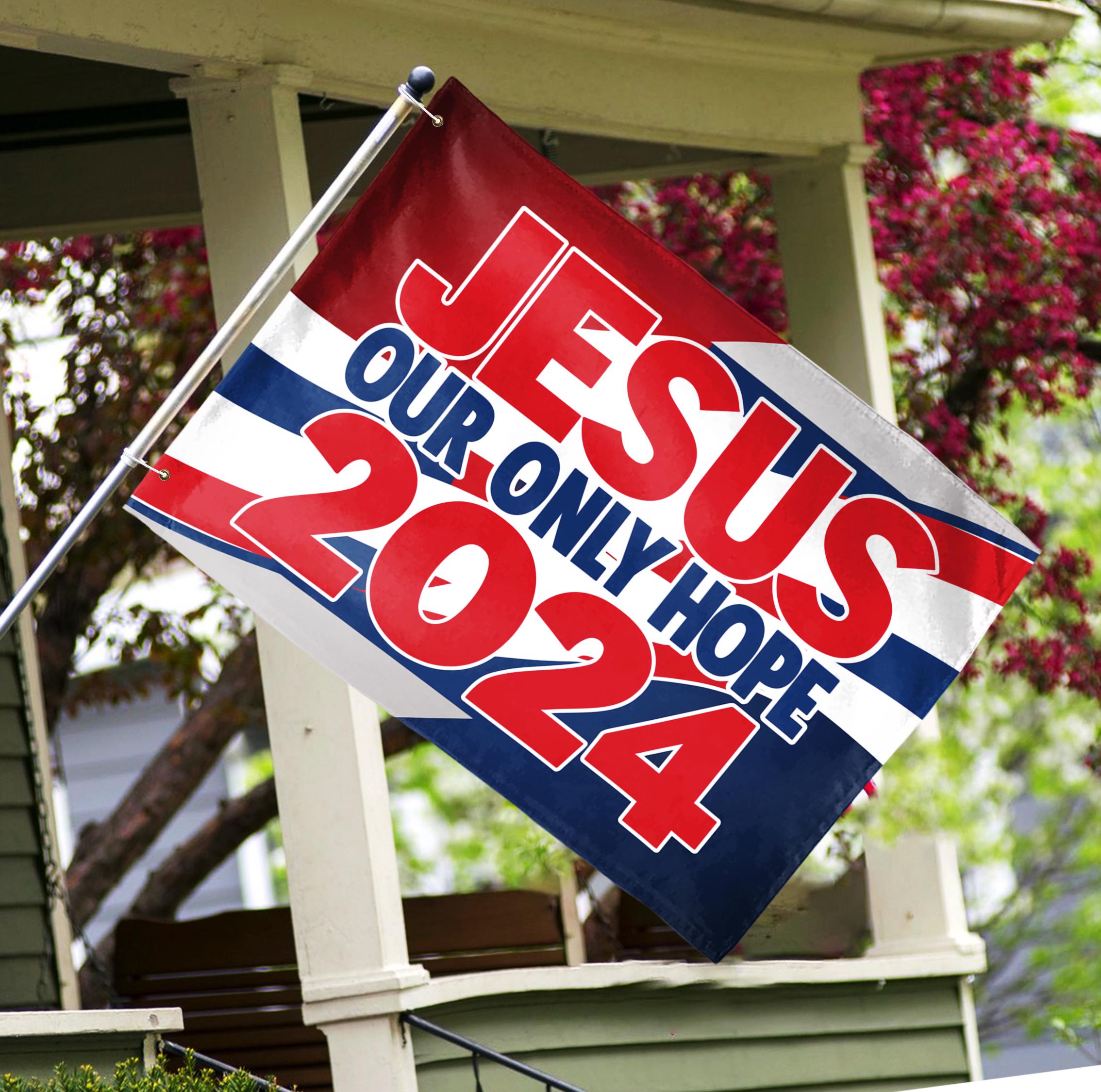 Jesus Our Only Hope Flag, American Jesus Save Flag, Faith Jesus Flag ...