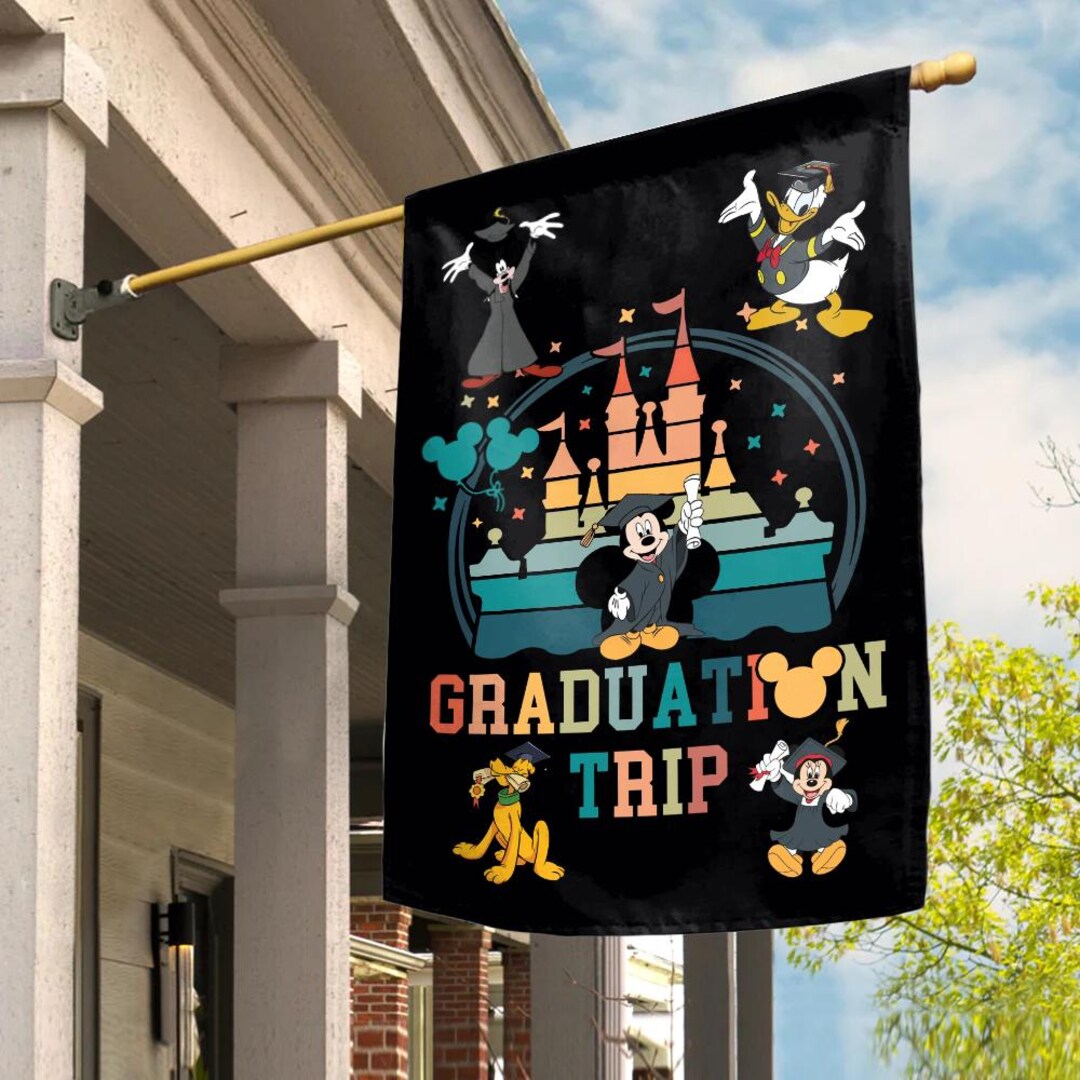 Personalized Mickey and Friends Disney Graduation 2025 Flag, Disney ...