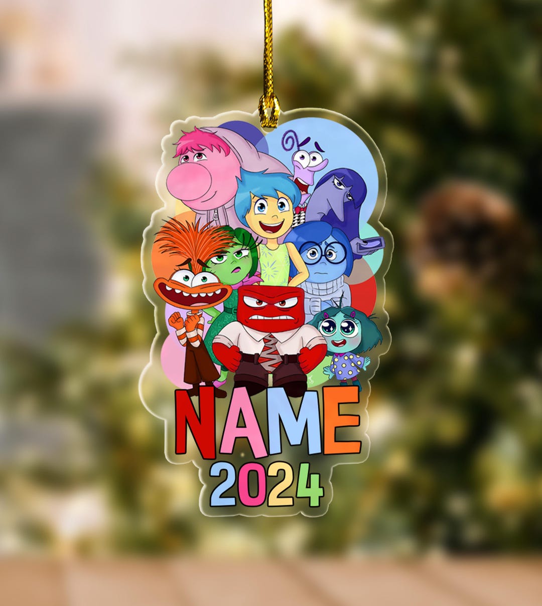 Personalized Inside Out Ornament, Inside Out Acrylic Ornament, Disney ...