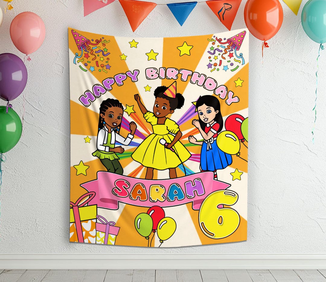 Gracie’s Corner Backdrop for Girls – Custom Name Birthday Banner, Kids ...