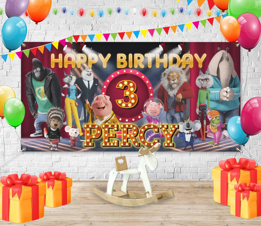 Sing 2 Personalized Birthday Party Backdrop,sing 2 Personalized Banner ...