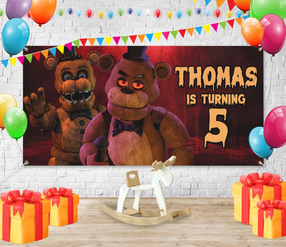 Five Nights at Freddy's Custom Birthday Banner With Name and Age,fnaf ...
