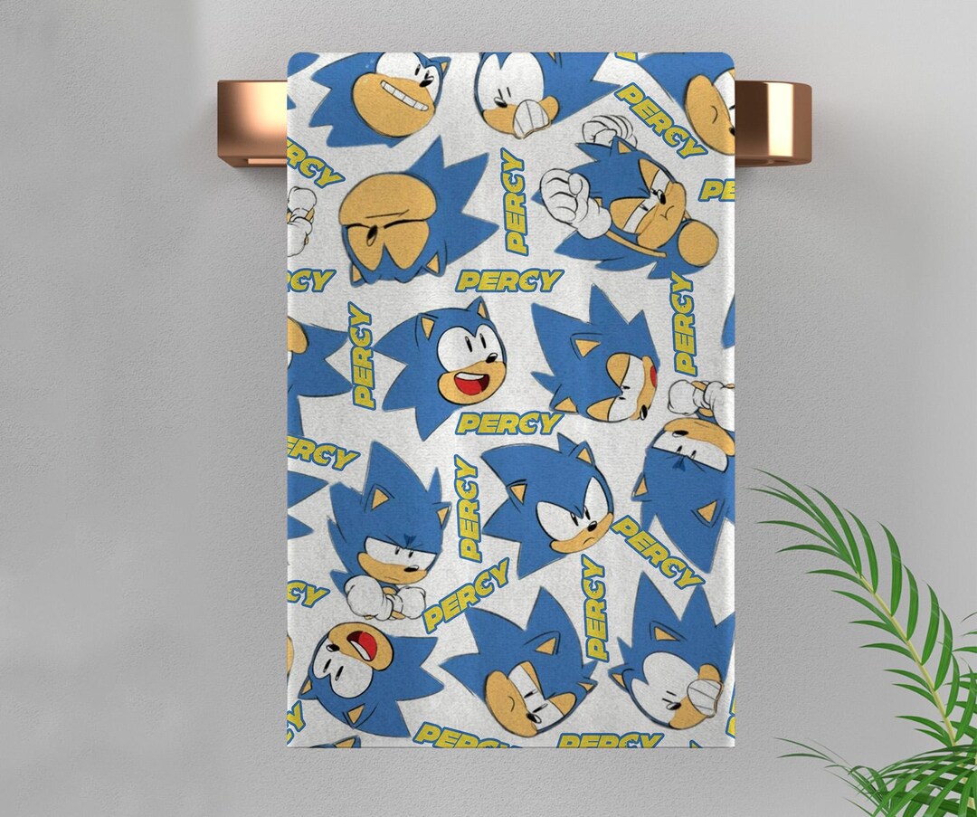 Personalized Kids Name Sonic Hand Towel, Bath Towel for Kids, Custom ...