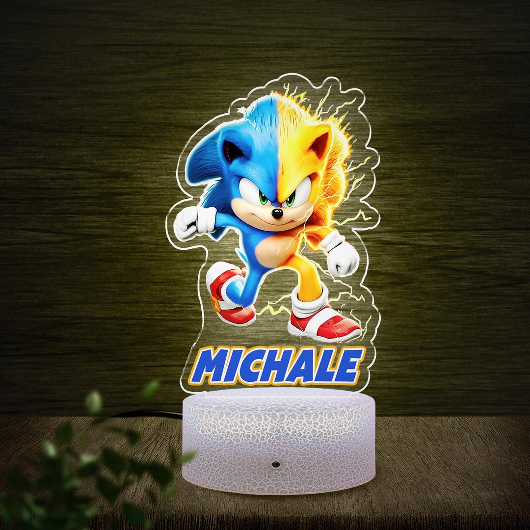 Personalized Sonic Hedgehog LED Night Light, LED Lamp, Personalized ...