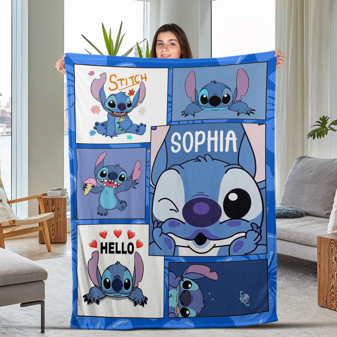 Personalized Stitch Blanket, Stitch Baby Fleece Blanket, Lilo and ...