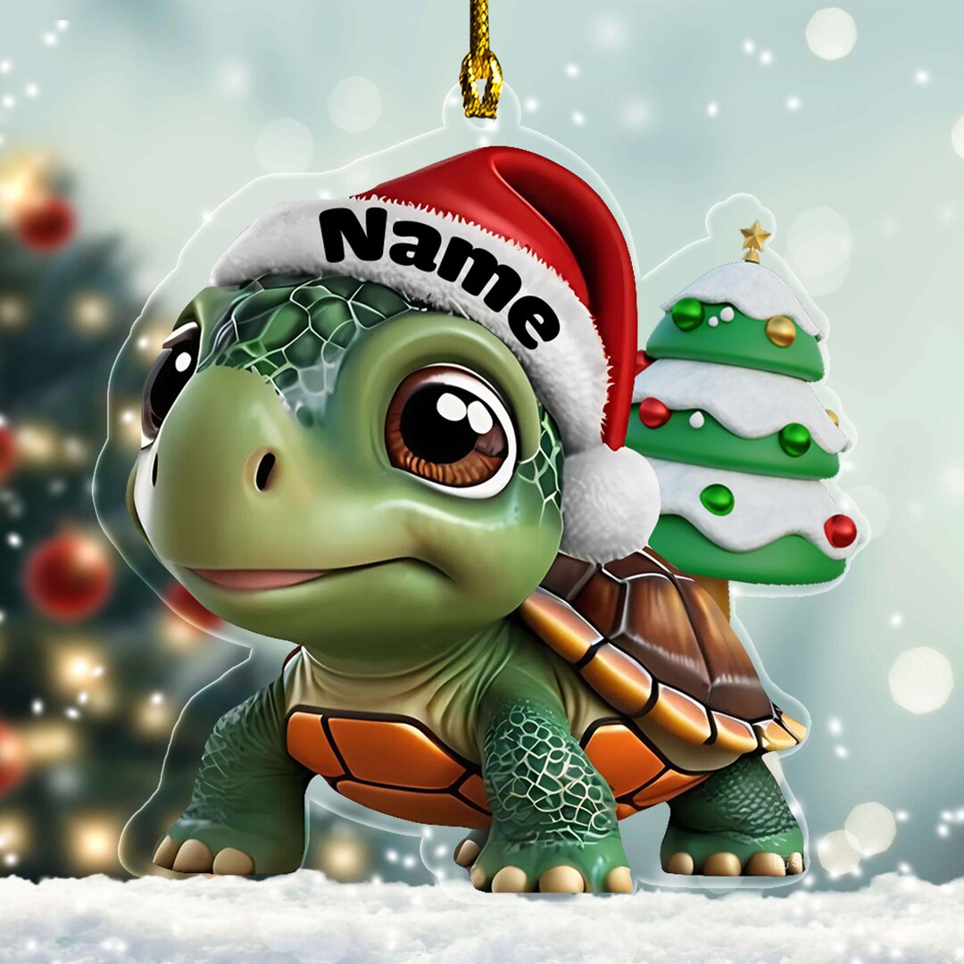 Sea Turtle Ornament Custom Turtle Christmas Gift Sea Animal Ornament ...