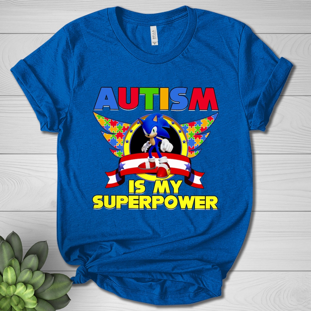 Disney Sonic Autism Awareness Tee,sonic the Hedgehog Autism Kids Tee ...