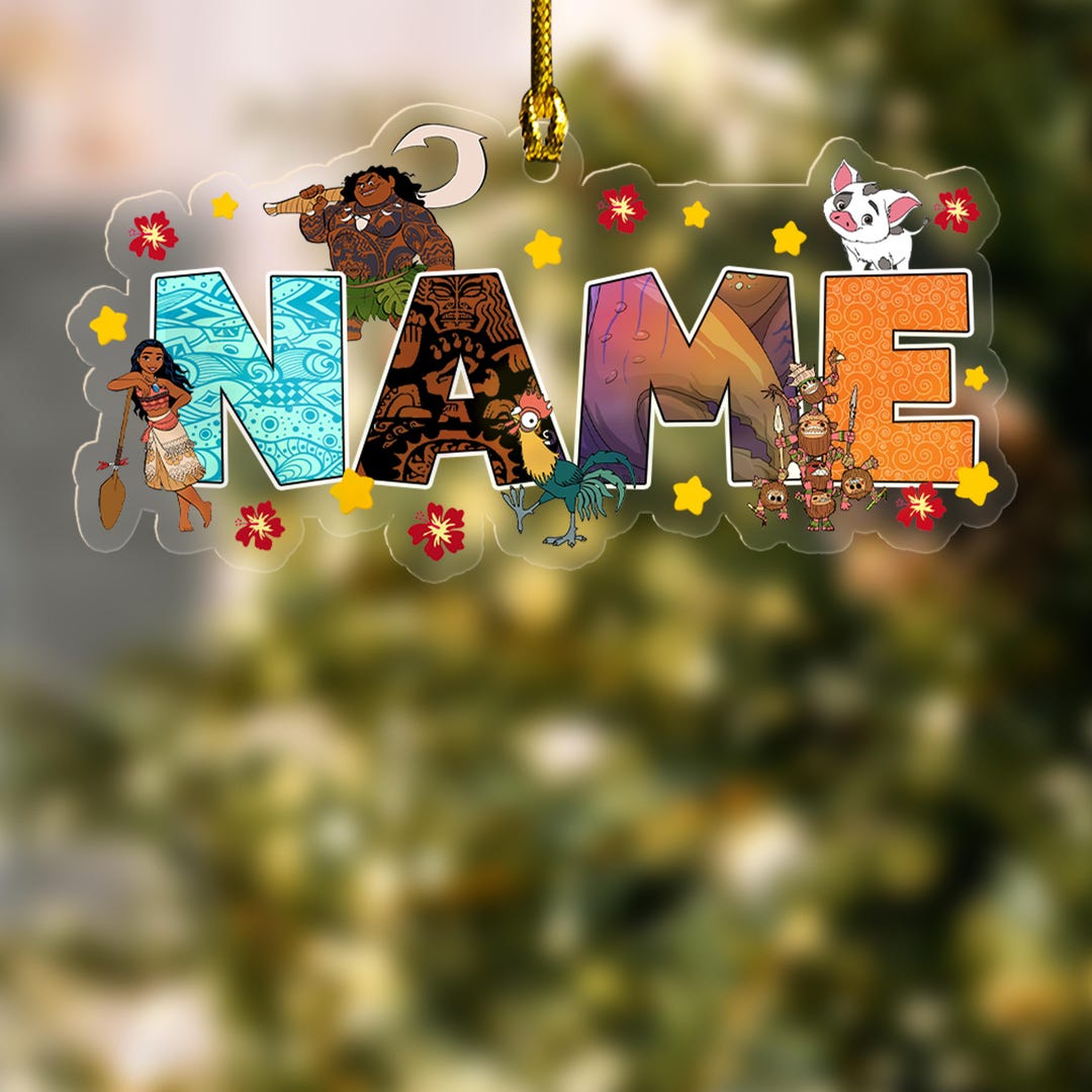 Custom Name Moana Ornament, Christmas 2024 Ornament, Disney Christmas ...