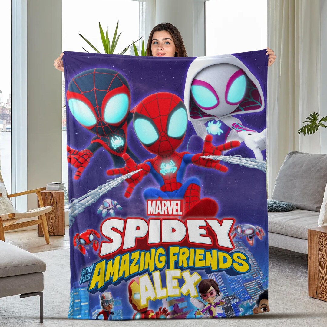 Personalized Spidey and Amazing Friends Blanket, Spidey Throw Blanket ...