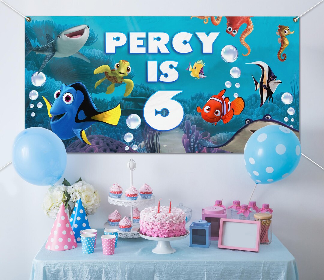 Personalized Finding Nemo Backdrop, Finding Nemo Birthday Banner ...