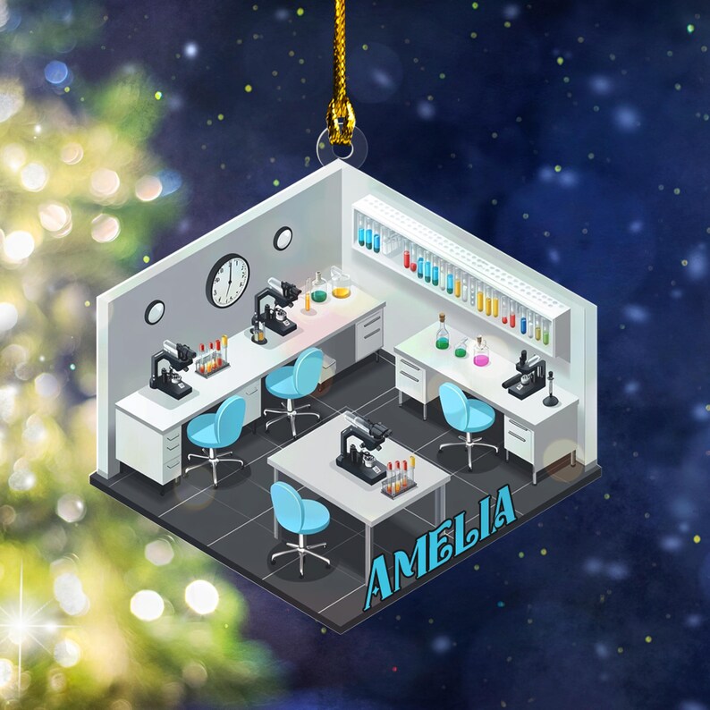Custom Dreamy Science Lab 2D Flat Acrylic Ornament,science Ornament ...