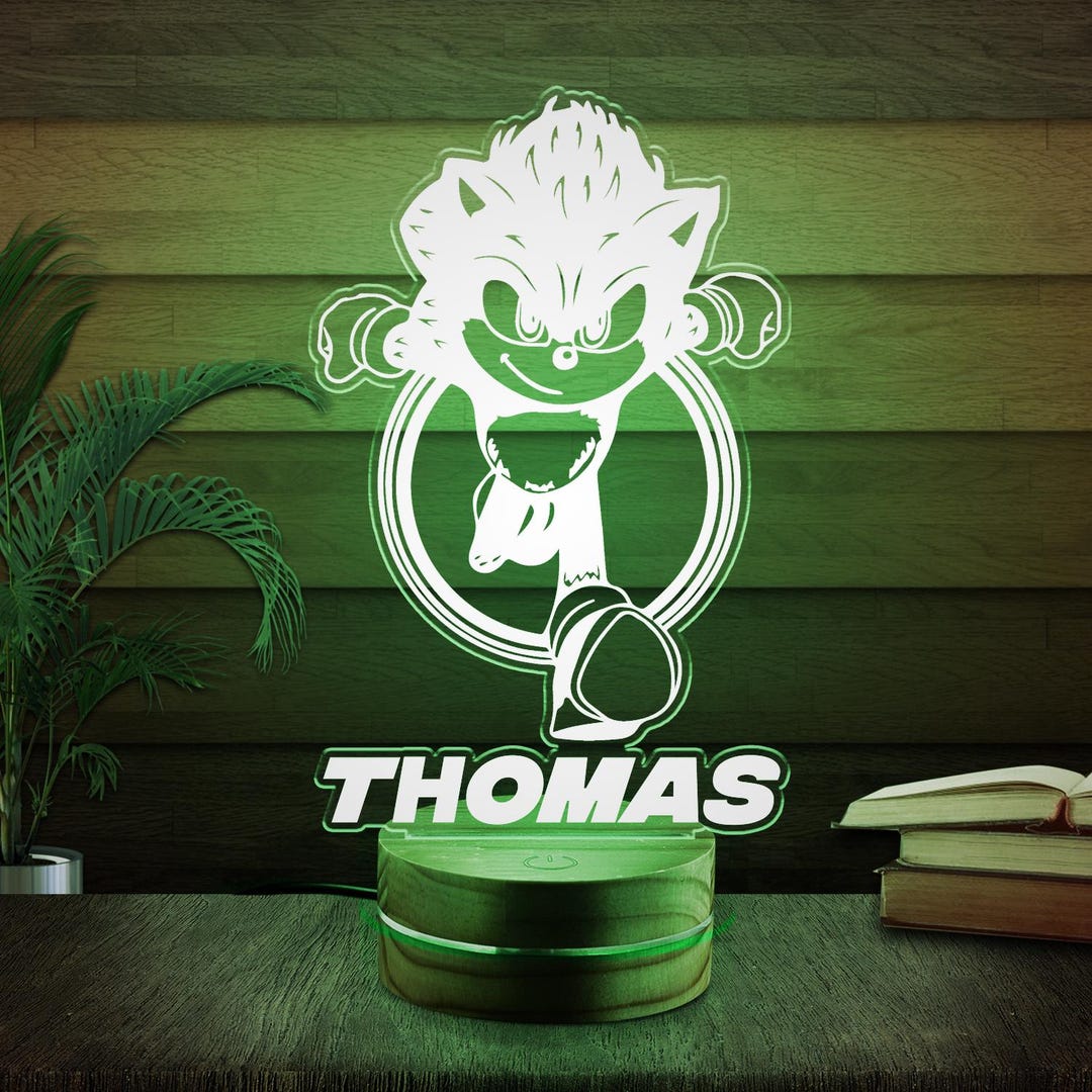 Personalized Sonic Hedgehog LED Night Light, LED Lamp, Personalized ...