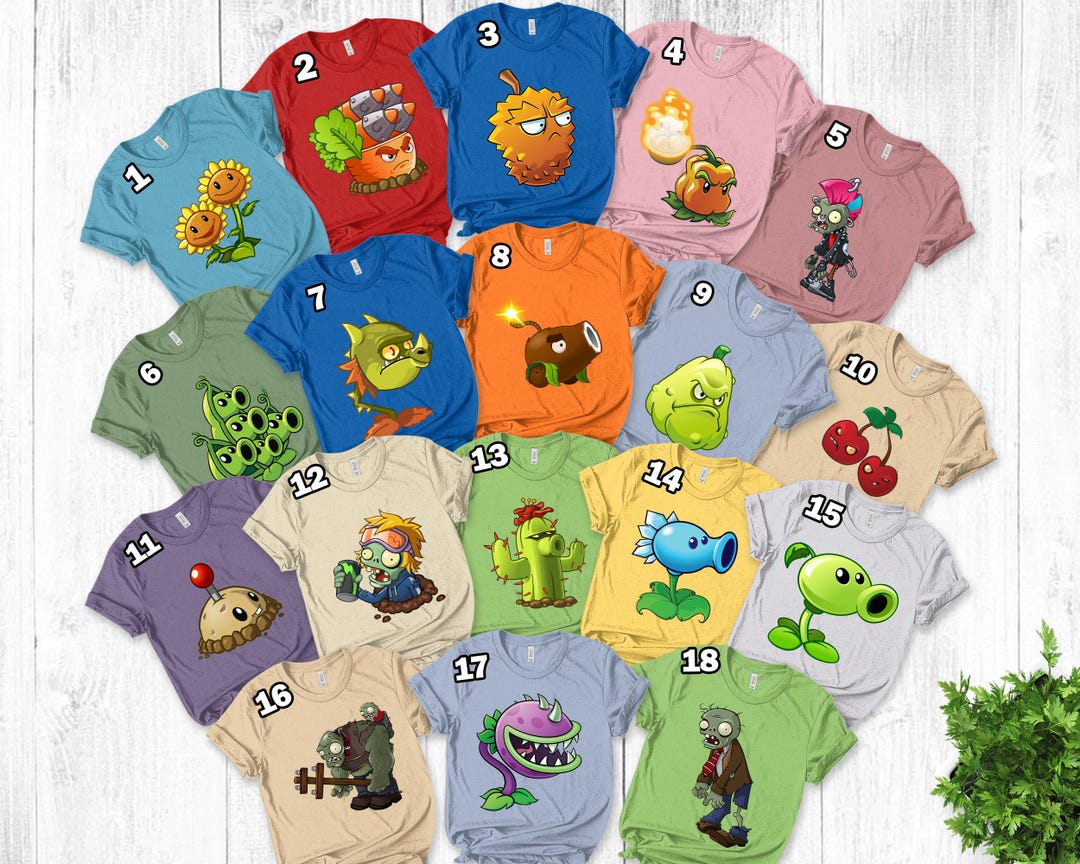 Plants Vs Zombies Group Costume Shirts Matching Family Friends Adult ...