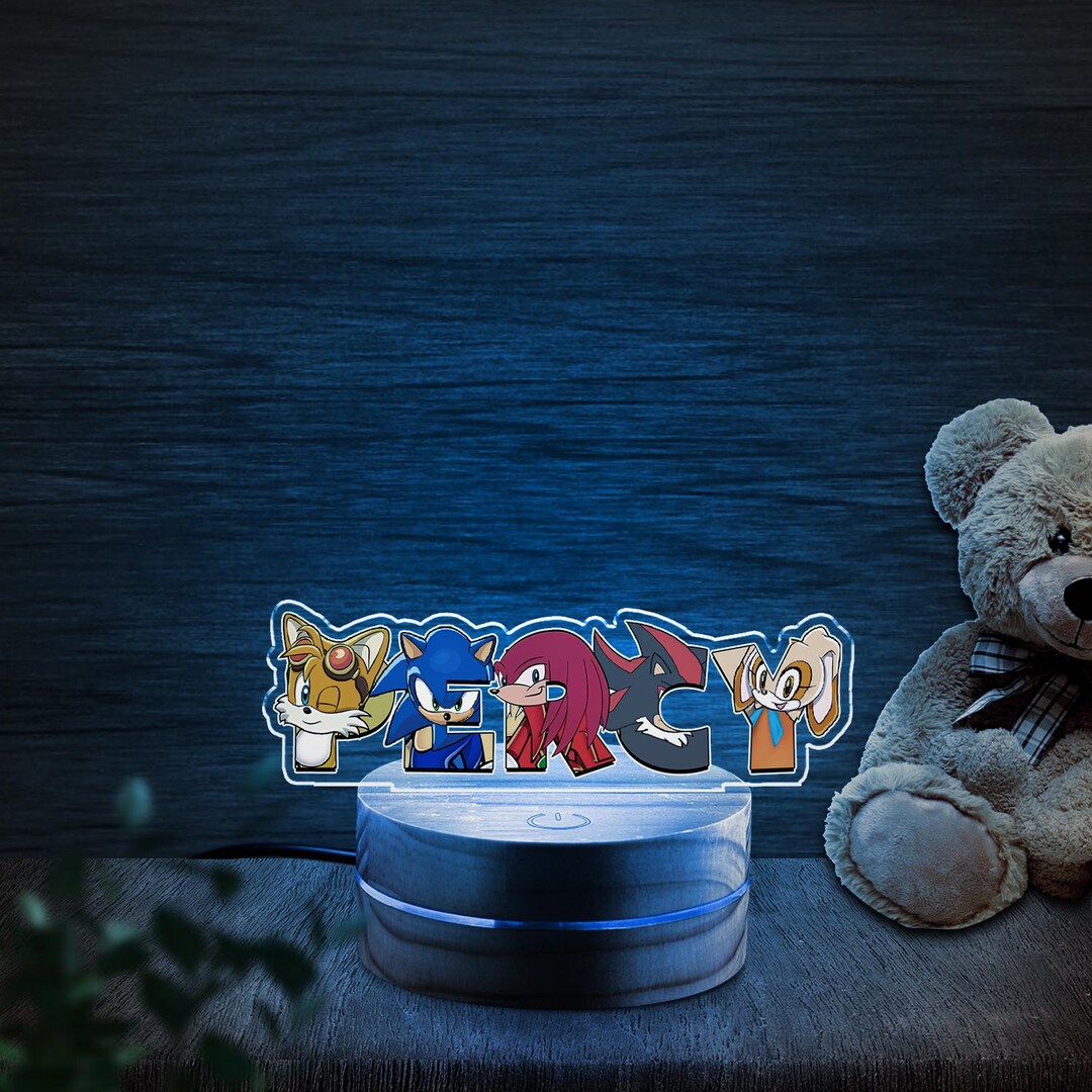 Personalized Sonic the Hedgehog Night Light | Custom Name LED Lamp ...