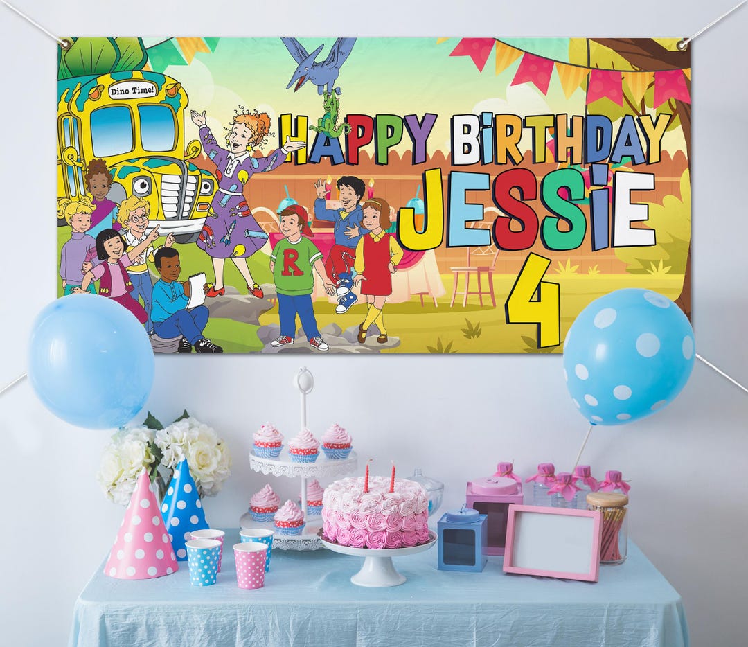 Ms Frizzle Personalized Backdrop, Custom Kids Birthday Banner Ms ...