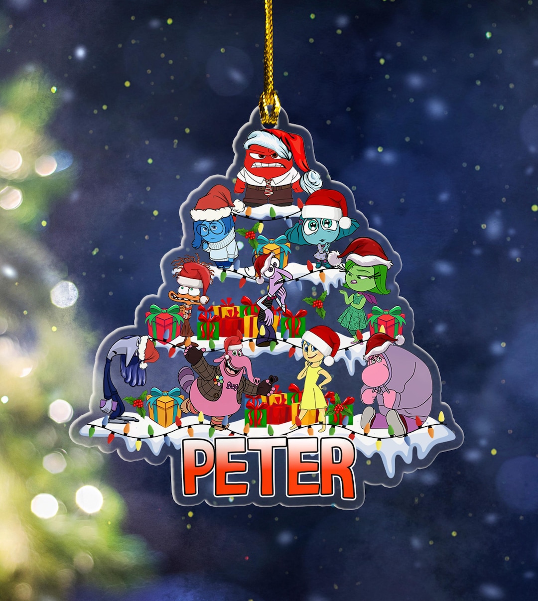 Disney Inside Out 2 Ornament, Custom Name Inside Out Ornament ...