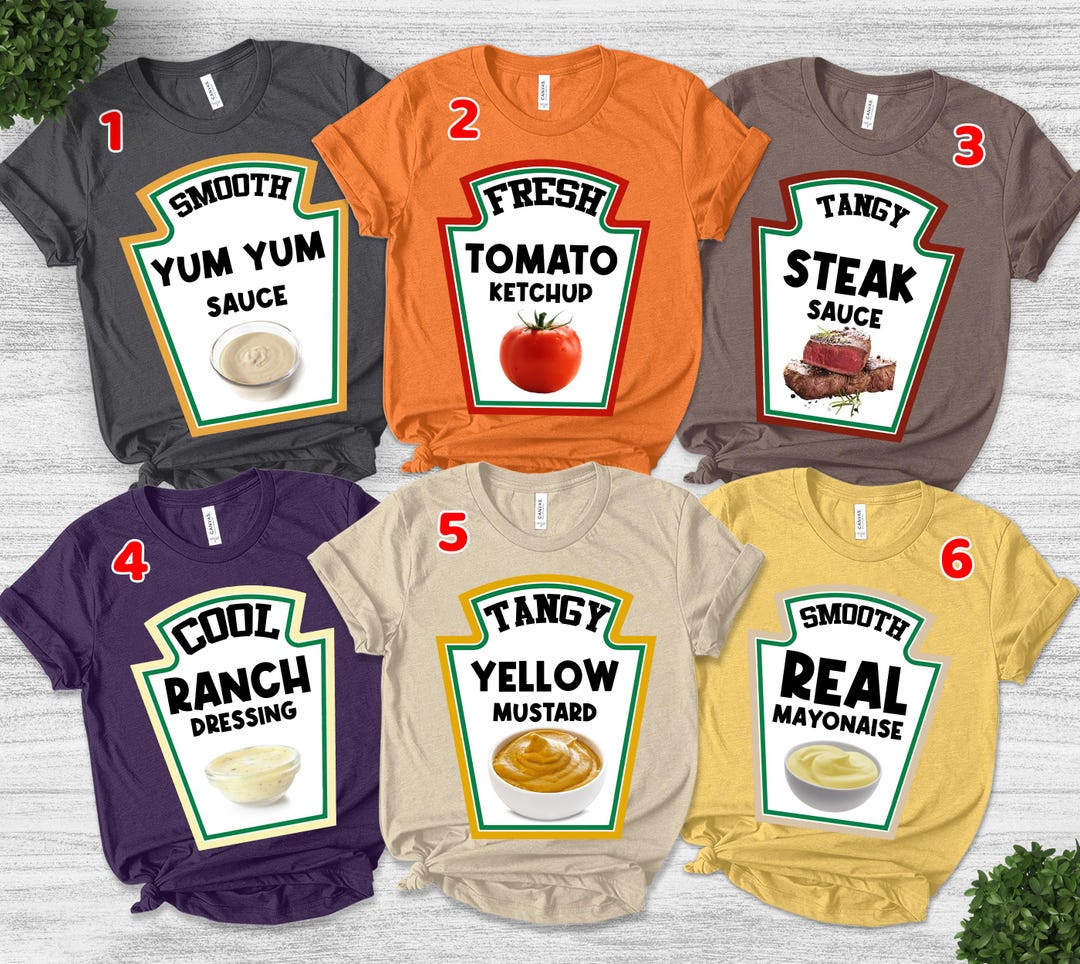 Group Condiment Shirt, Group Halloween Costume, Group Party Shirt ...