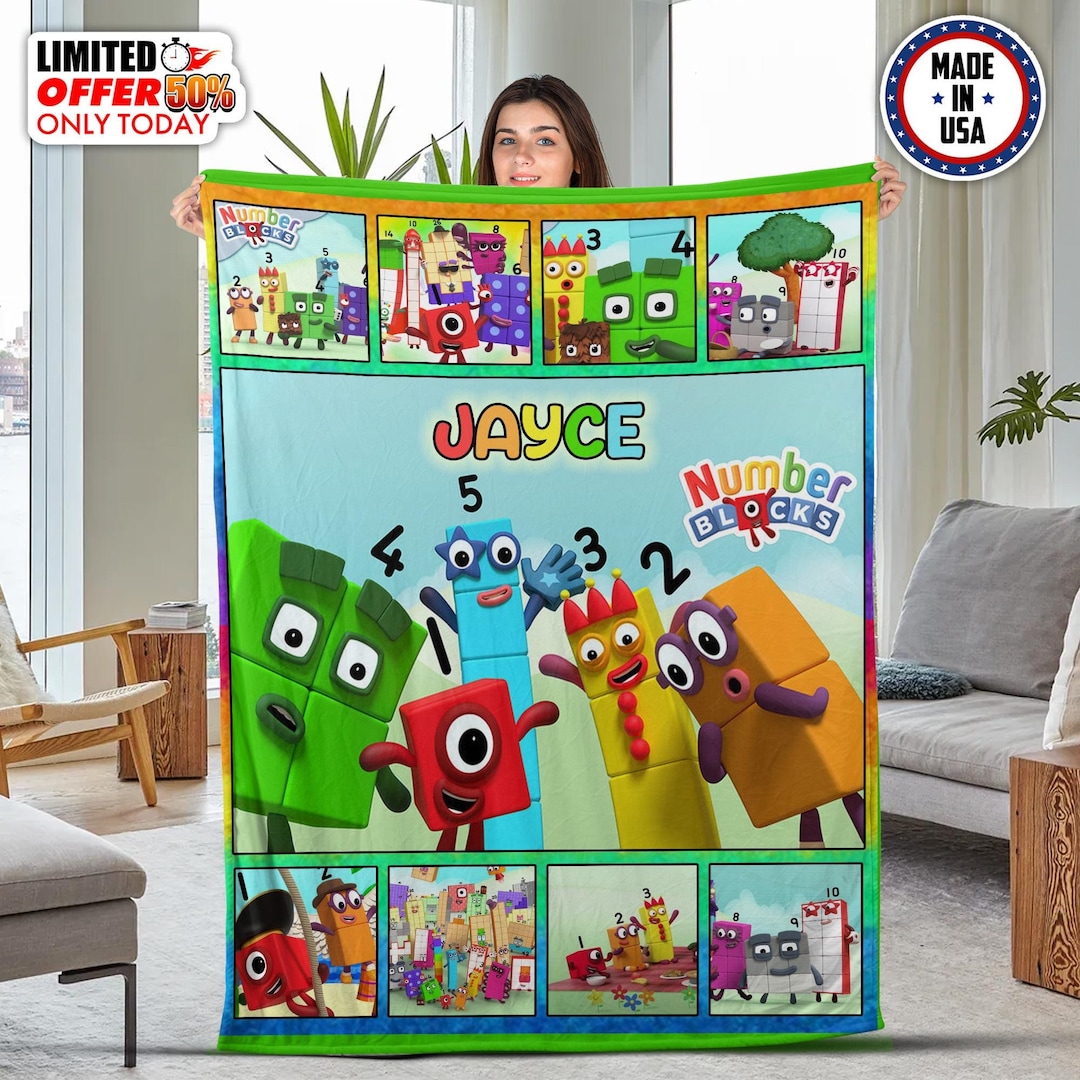 Numberblocks Baby Name Blanket, Personalized Numberblocks Blanket ...