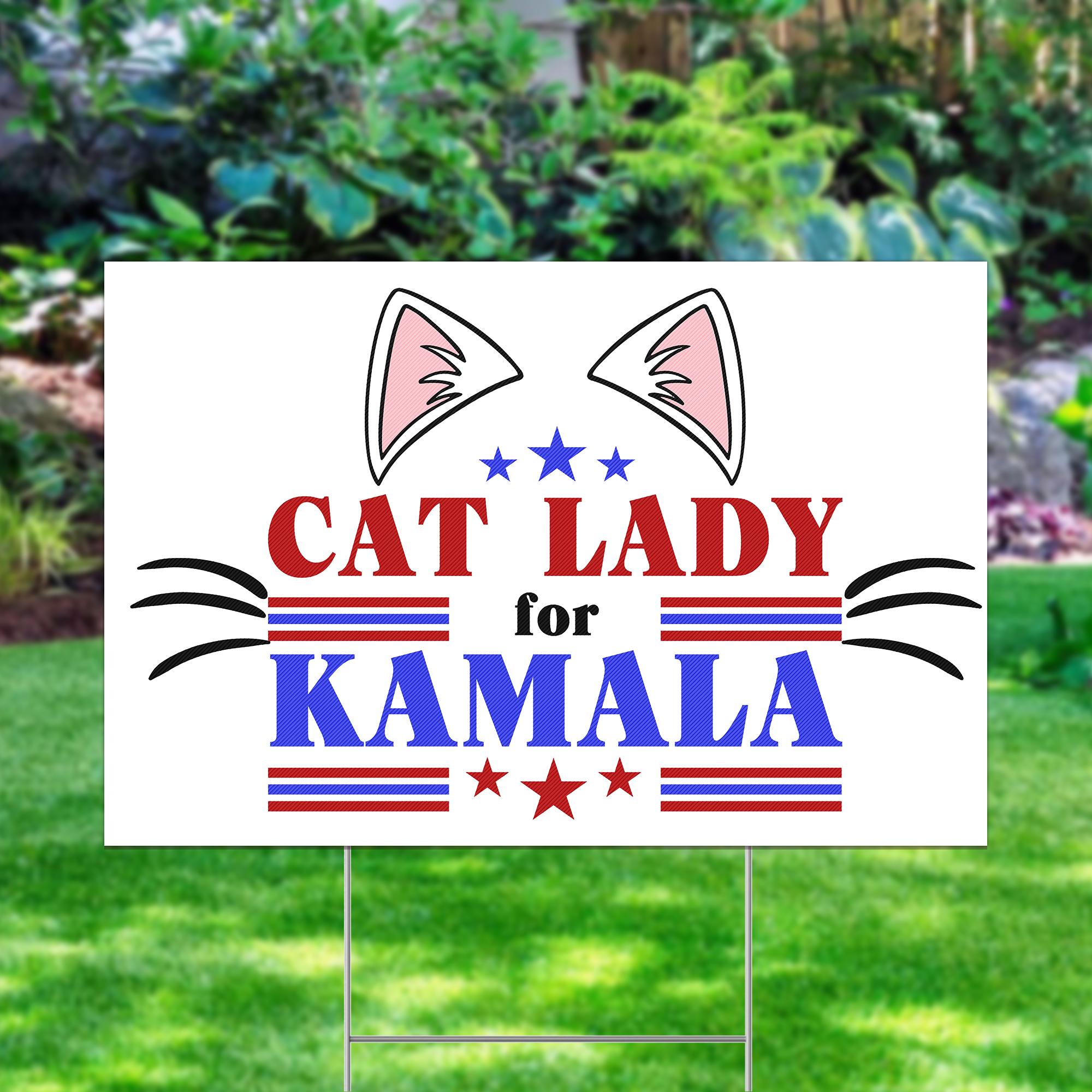 Cat Ladies for Kamala Sign, Kamala Harris 2024 Sign, Kamala for ...