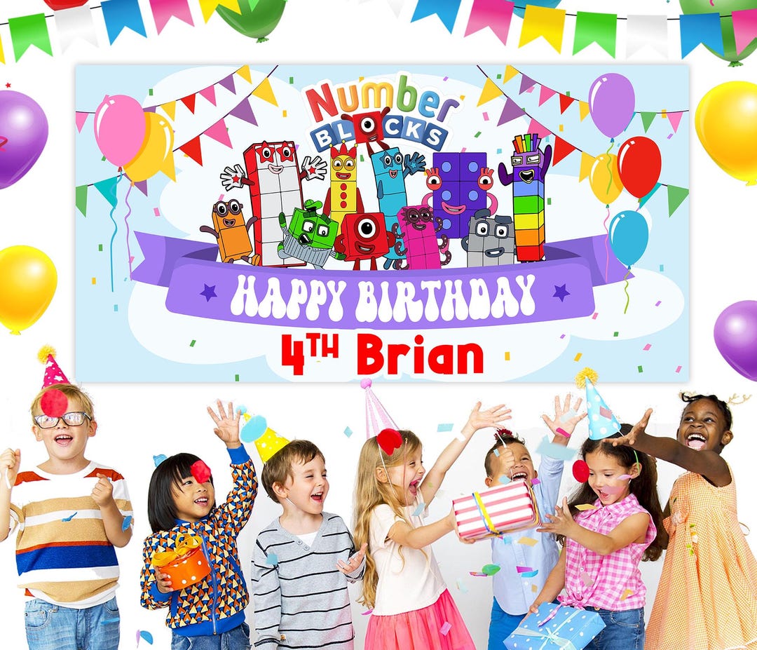 Personalized Numberblocks Birthday Backdrop, Numberblocks Party Banner ...