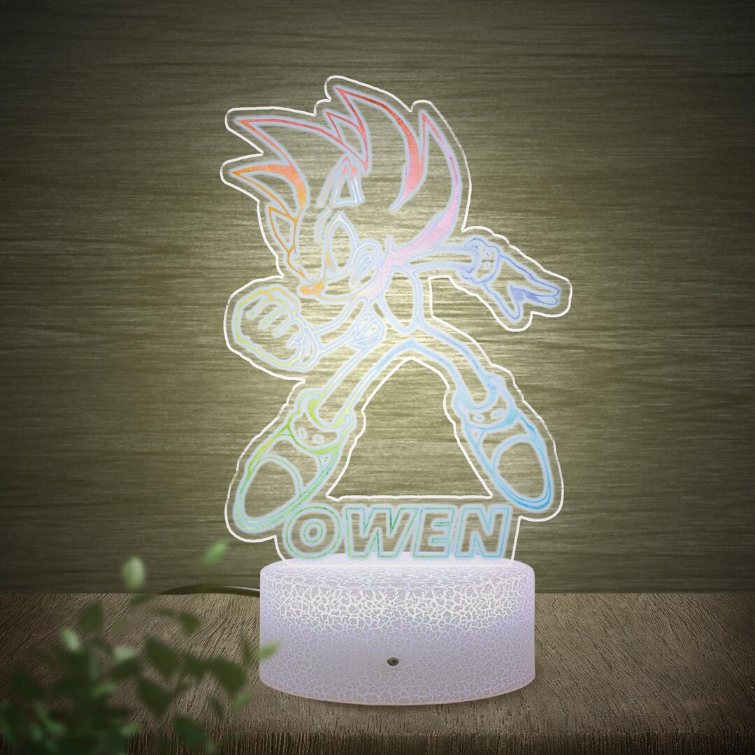 Sonic the Hedgehog Night Light | Personalized Gamer Lamp With Custom ...