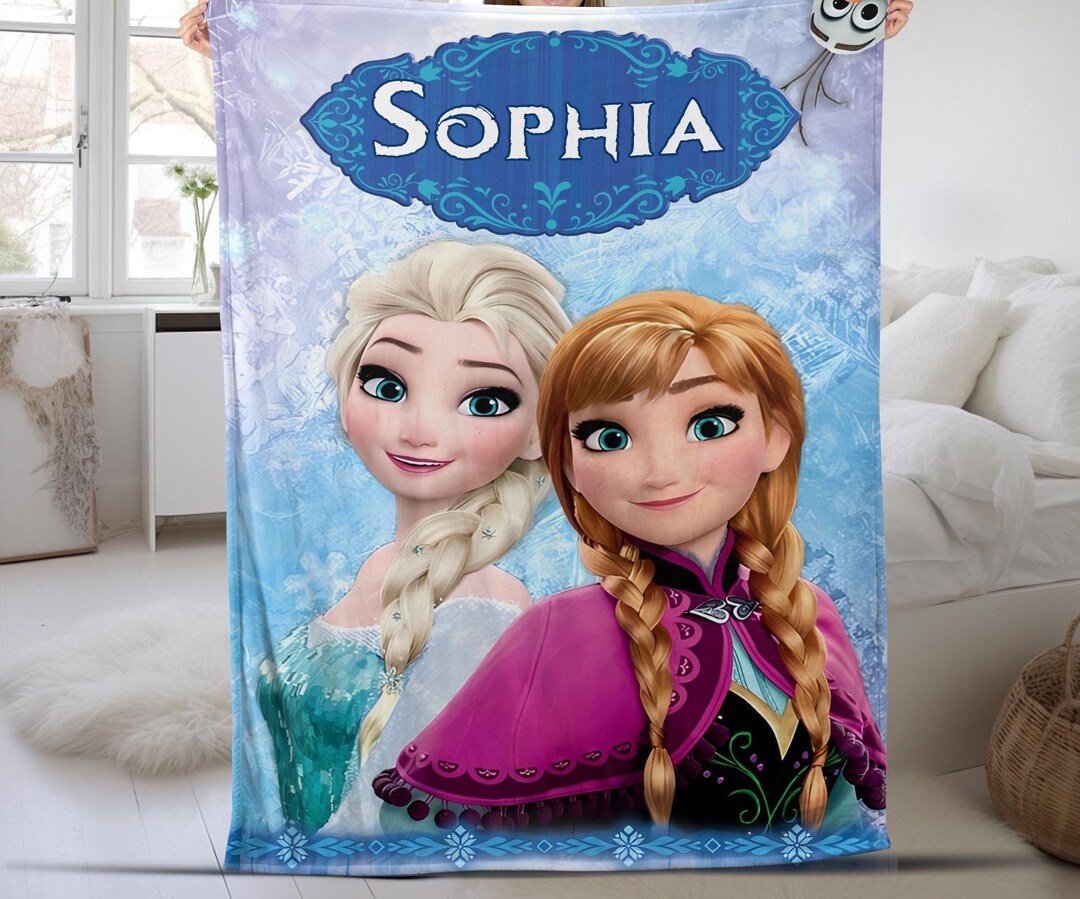 Personalized Disney Frozen Throw Blanket, Custom Name Elsa Princess ...