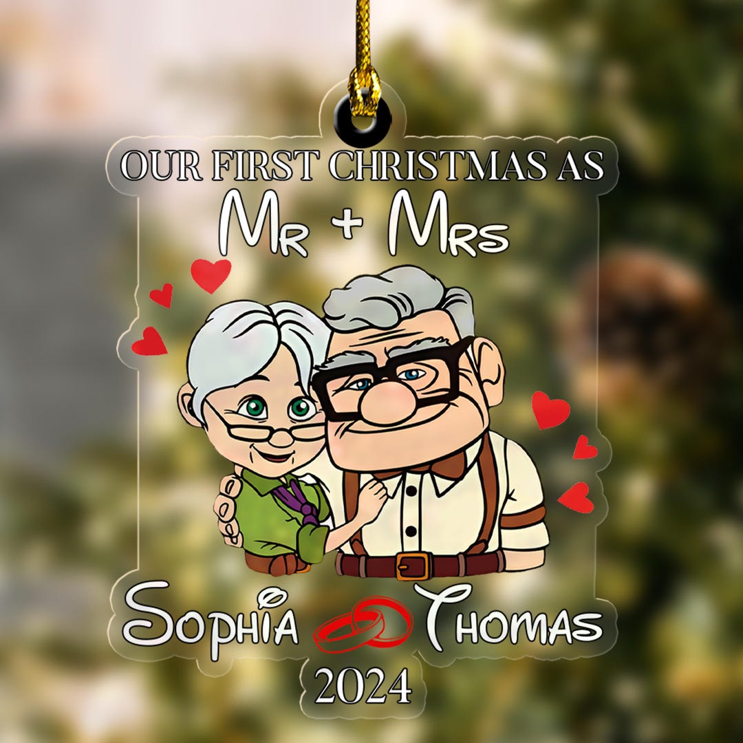 Personalized All Characters Disney Couple Our First Christmas as Mr and ...