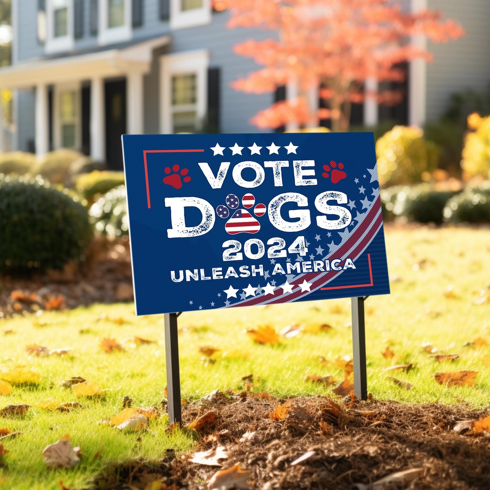 Vote Dogs 2024 Yard Sign, Funny Dogs Presidential Election 2024 Yard ...