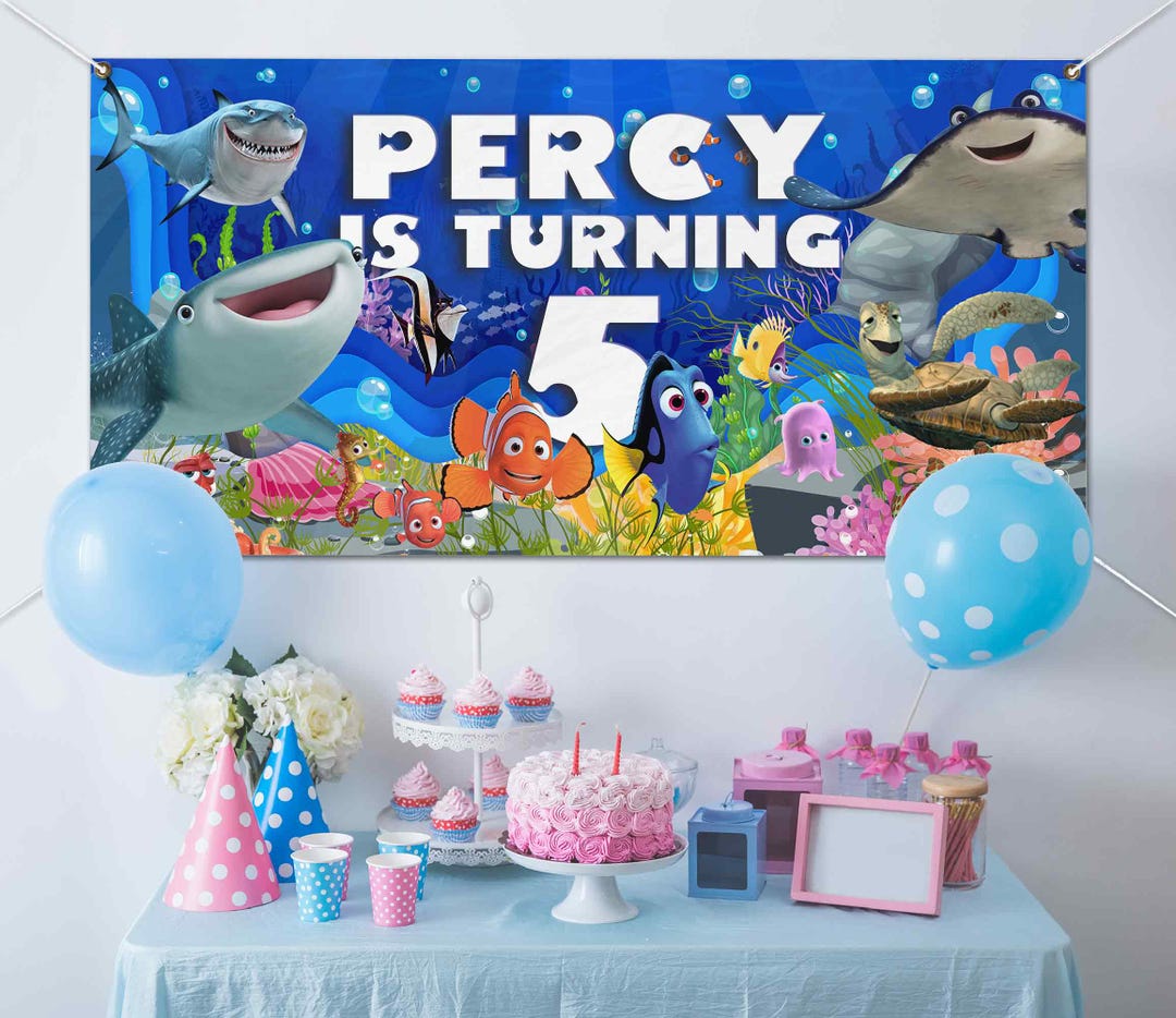 Finding Nemo Birthday Backdrop, Finding Nemo Banner, Finding Nemo Party ...