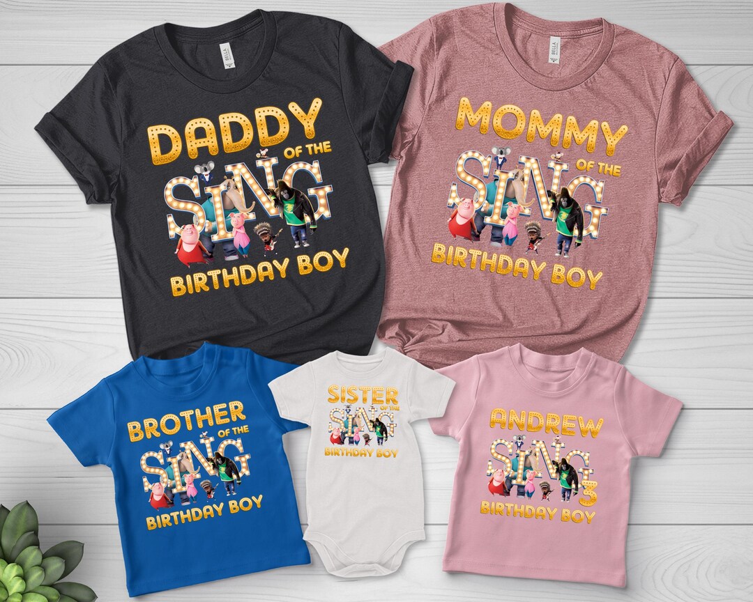 Custom Sing Movie Shirt, Sing Pig Birthday Shirt, Sing Family Shirt ...