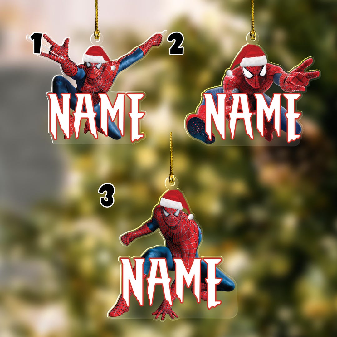 Personalized Spiderman Christmas Ornament, Custom Spidey Ornament ...