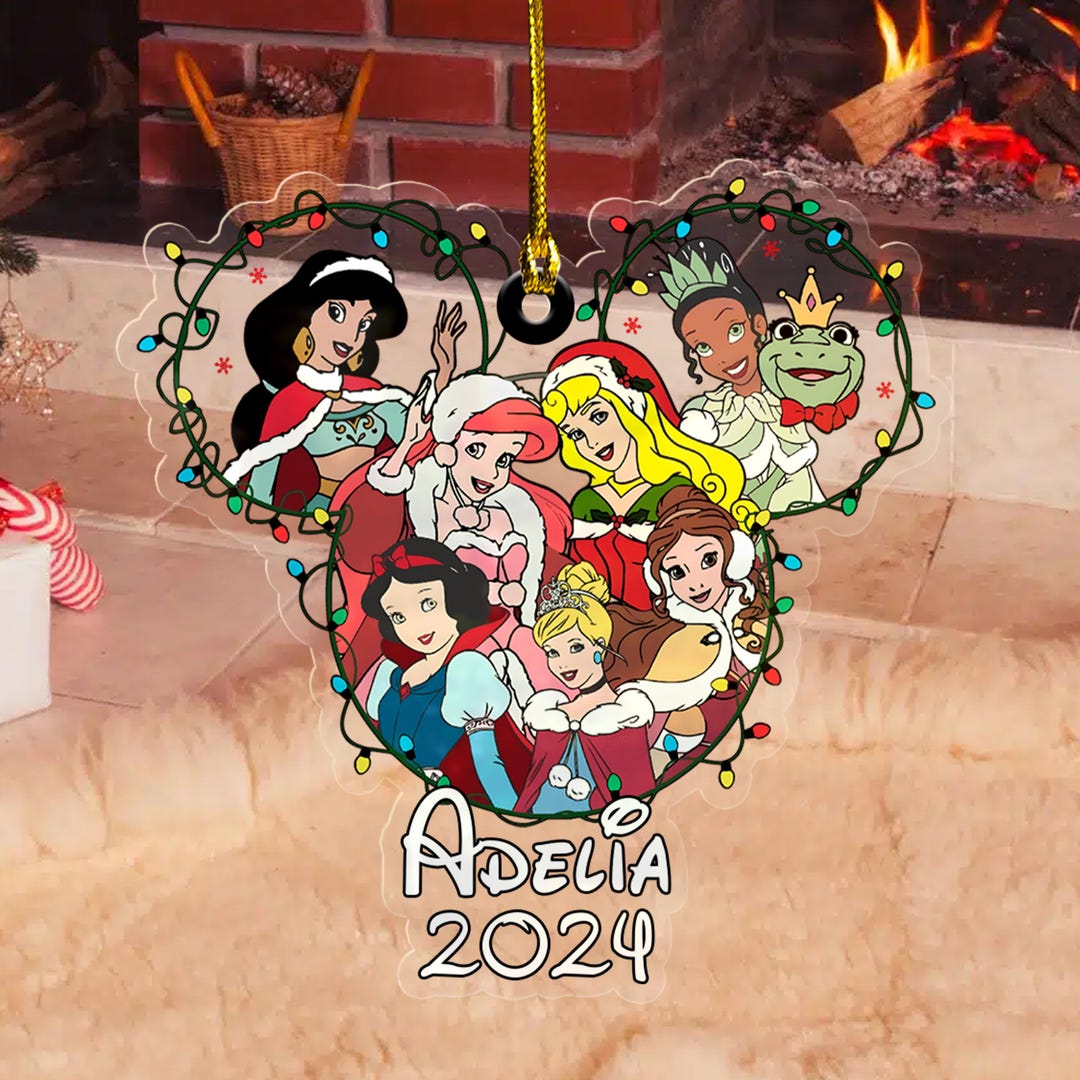 Personalized Disney Princess Christmas Ornament, Princess 2024 ...