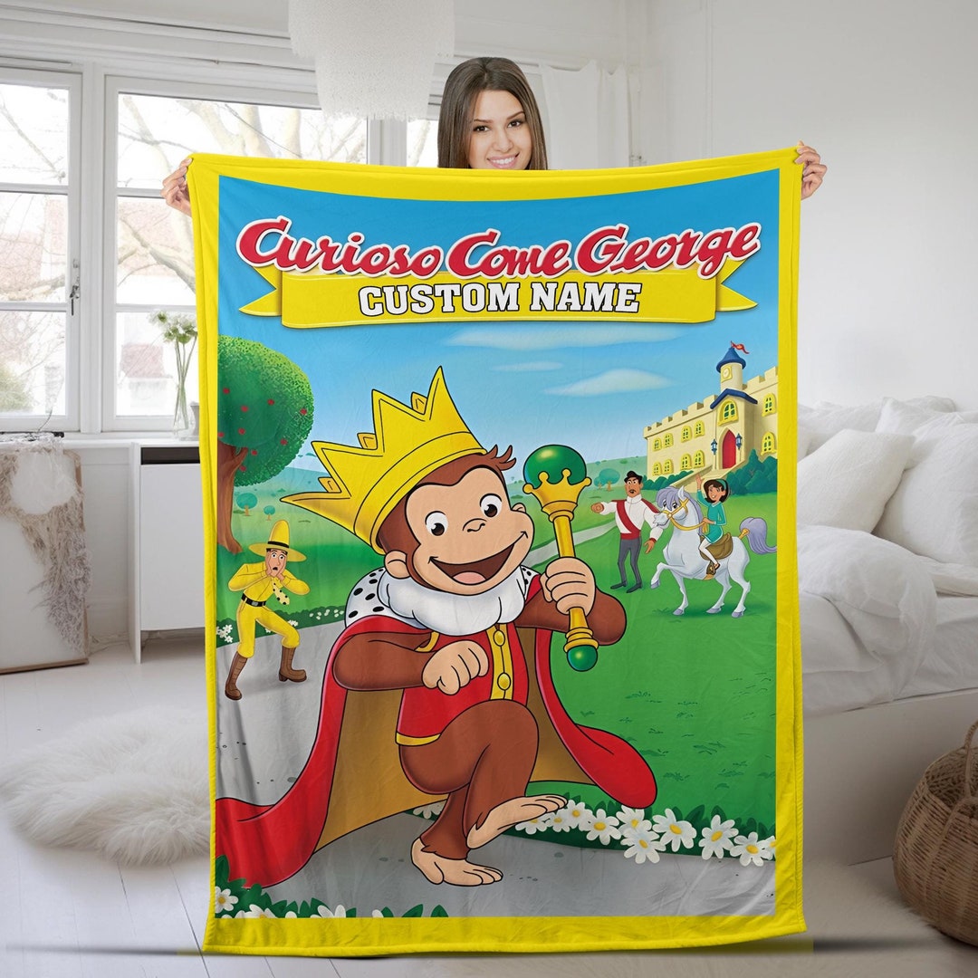 Personalized Curious George Blanket, Curious George Monkey Blanket ...