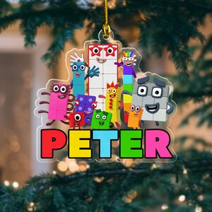 Numberblocks Cutout Ornament, Personalized Numberblocks Christmas ...