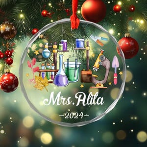 Science Lab Glass Ornament for Scientist, Lab Week, Chemistry Lover ...