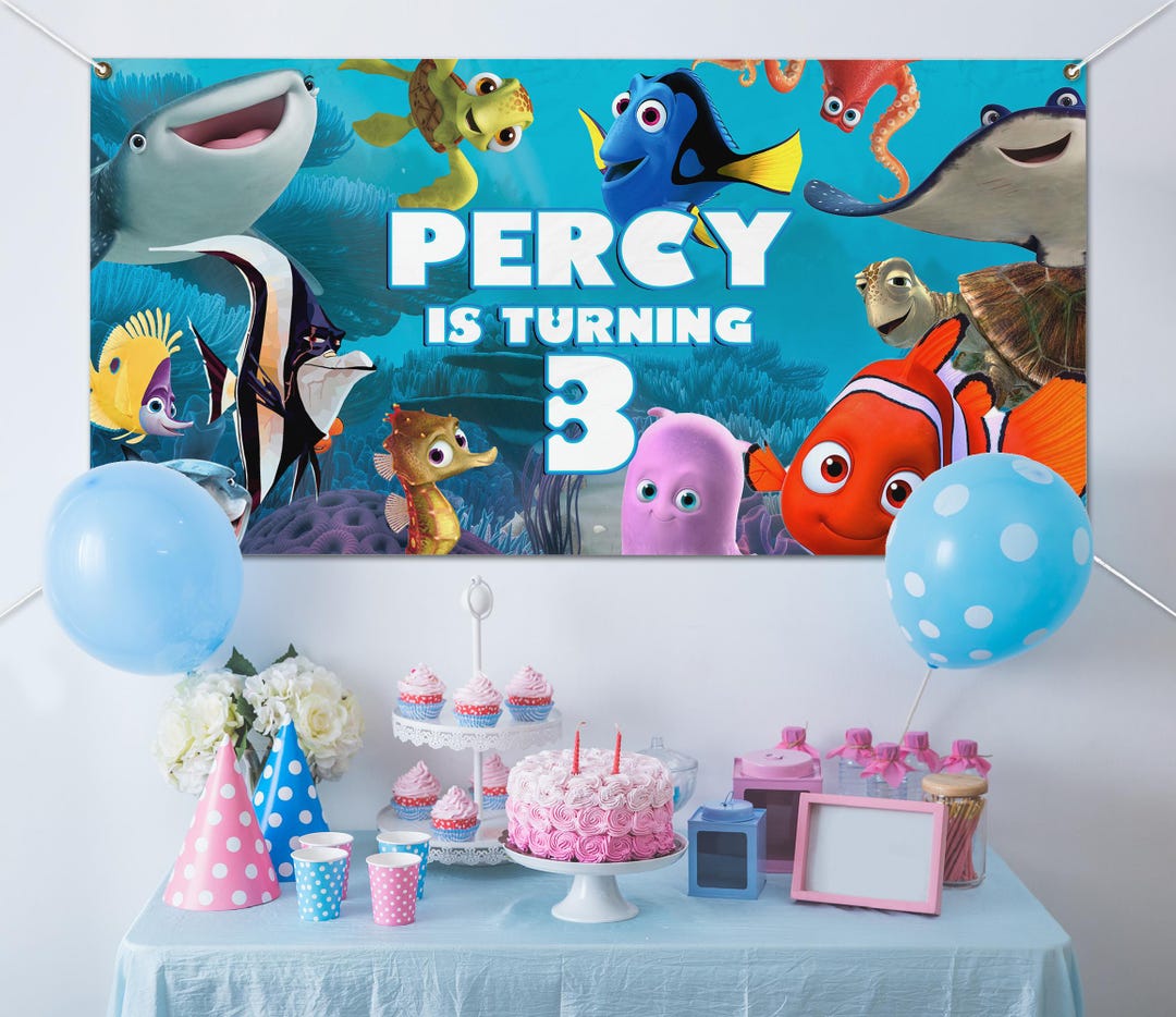 Finding Nemo Birthday Backdrop, Finding Nemo Birthday Party, Finding ...