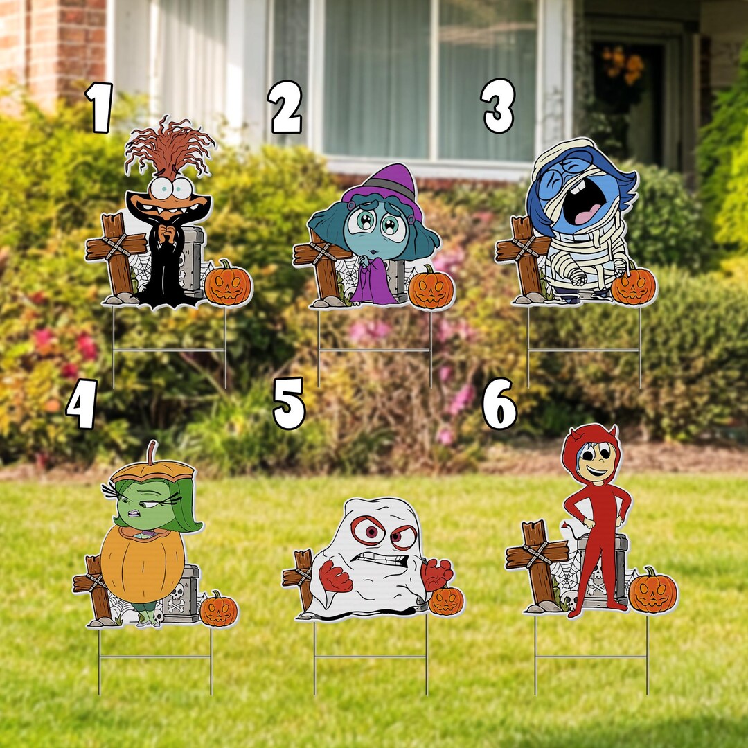 Disney Inside Out Halloween Cutout Standee, Inside Out Characters Lawn ...