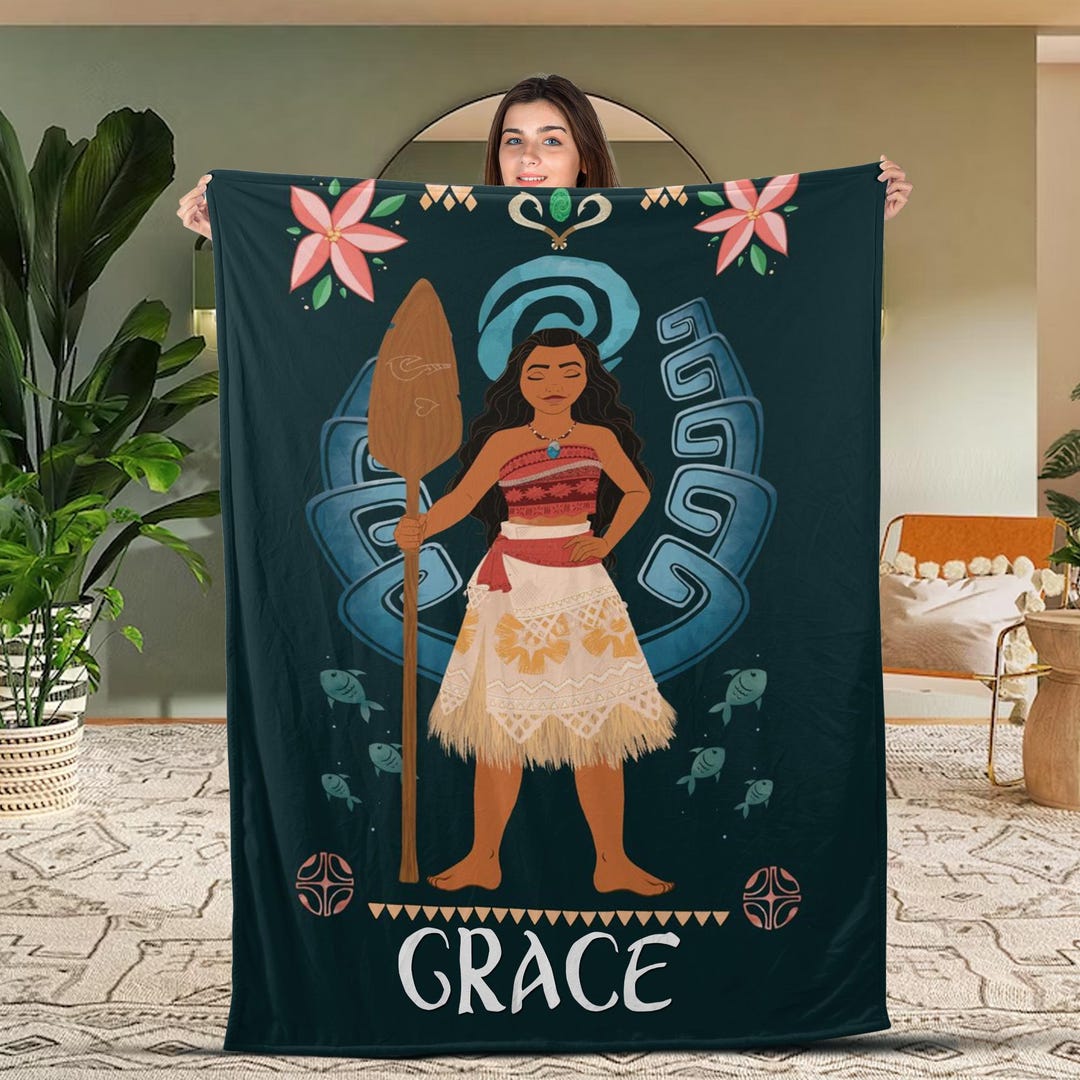 Moana Movie Blanket, Moana Princess Fleece Blanket, Disney Moana ...