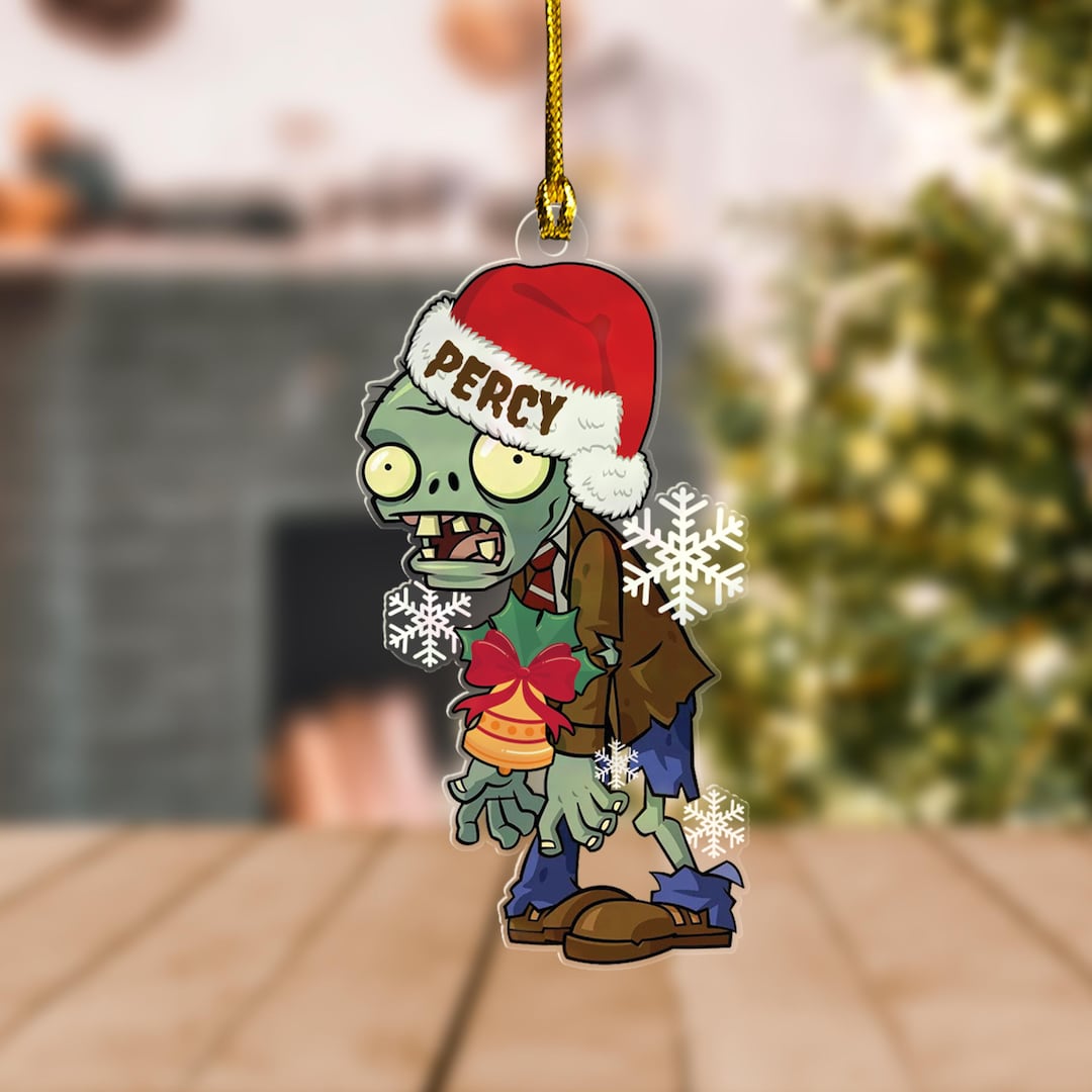 Personalized Plants Vs Zombies Christmas Ornament, Custom Boy Girl Game ...