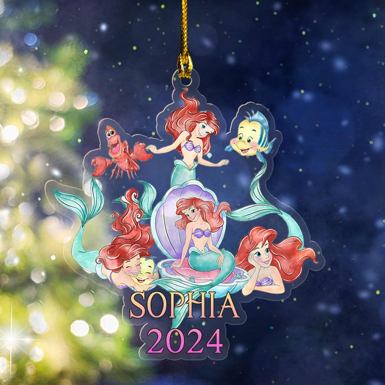 Personalized Disney the Little Mermaid Christmas Ornament, Custom ...