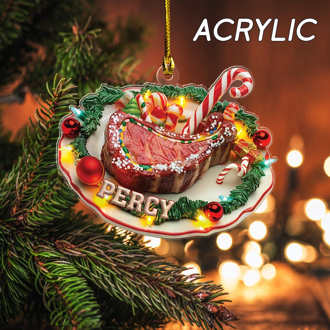 Funny Rare Beef Steak Ornament, 2D FLAT Not 3D Ornament,foodie Lover ...