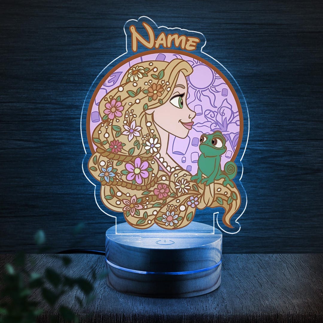 Personalized Rapunzel and Pascal Nightlight,disney Tangled LED Lamp ...