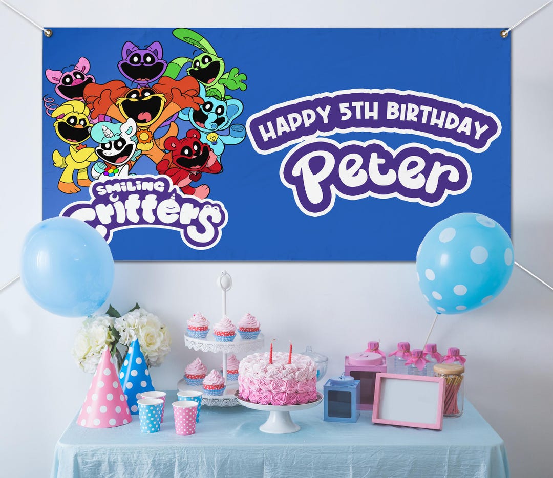 Custom Backdrop, Poppy Playtime Birthday Banner With Picture ...