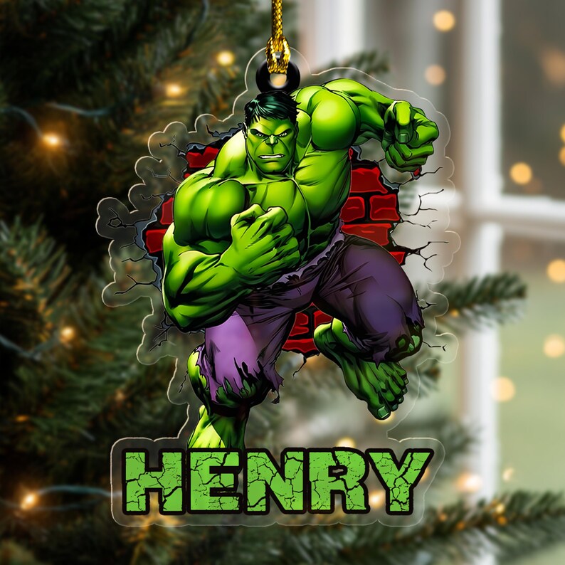 Personalized Green Hulk Superhero, Giant American Hero Character Xmas ...