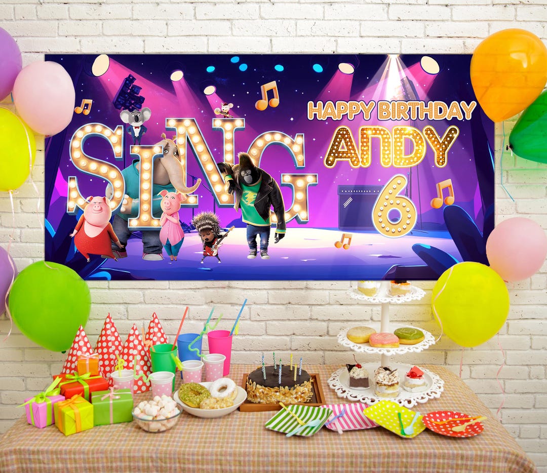 Sing 2 Personalized Birthday Party Backdrop,sing 2 Personalized Banner ...