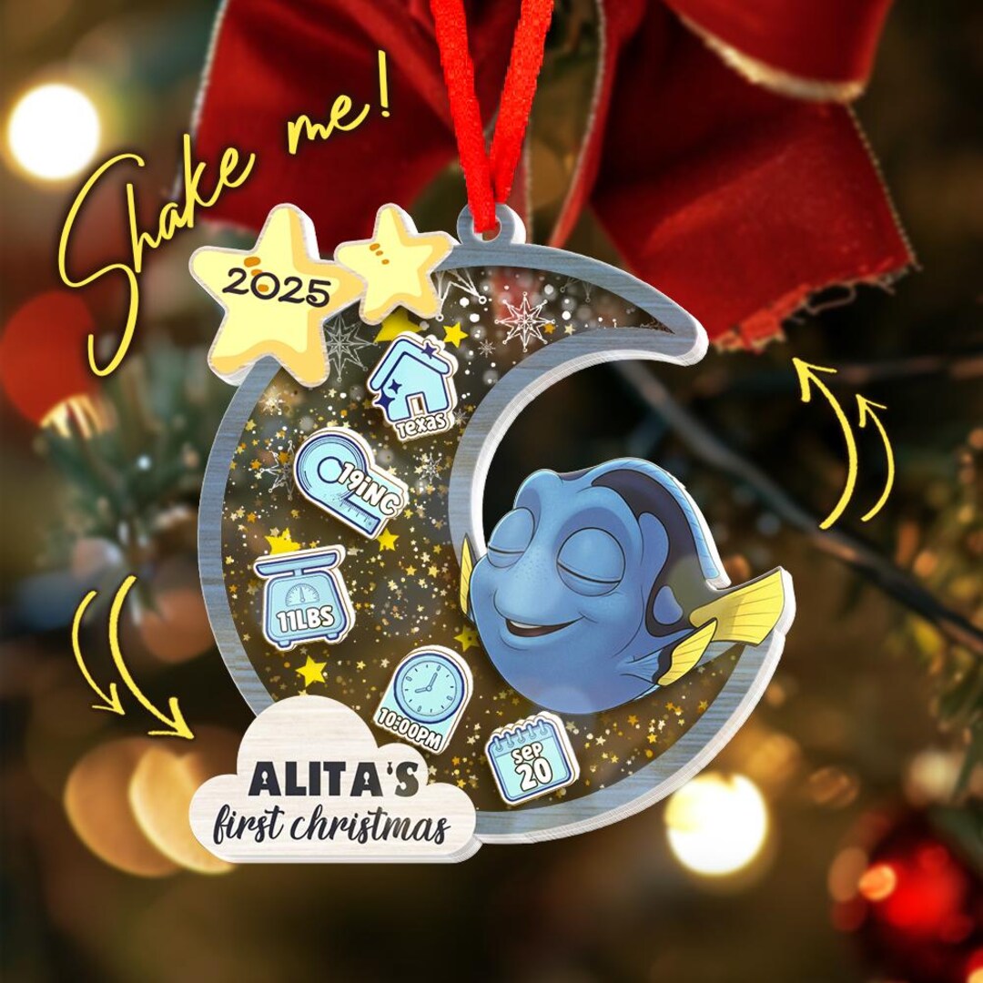 Disney Finding Nemo Dory Babys First Christmas Ornament 2025, Baby 1st ...